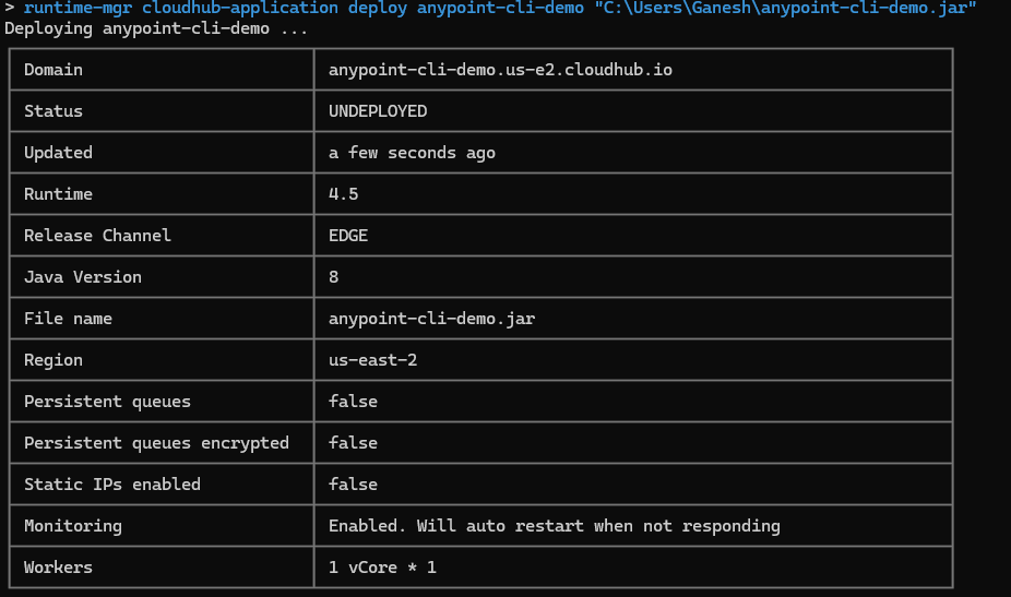Deploy Mule Applications to CloudHub with Anypoint-CLI-v4